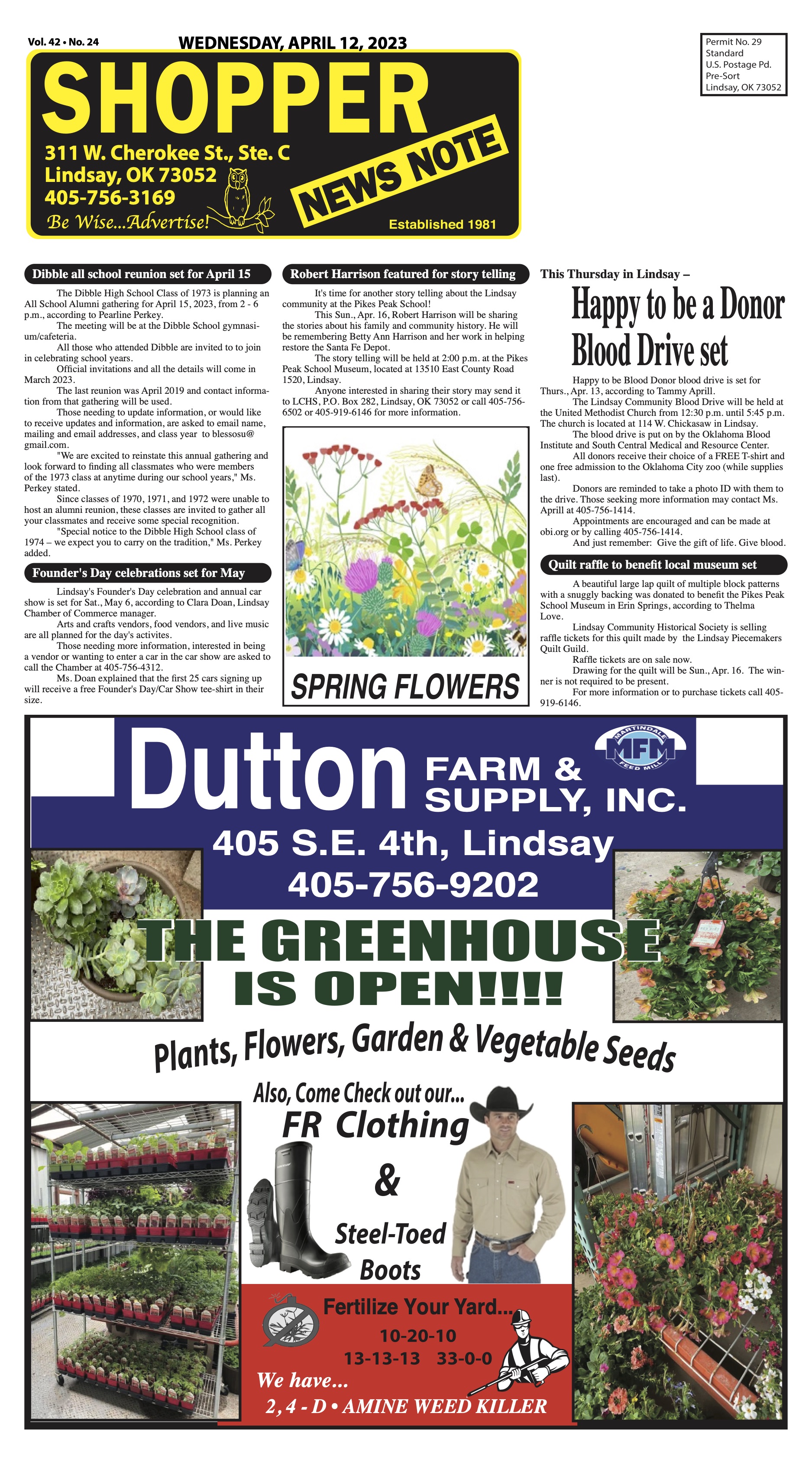 April 12, 2023 edition – Shopper News Note
