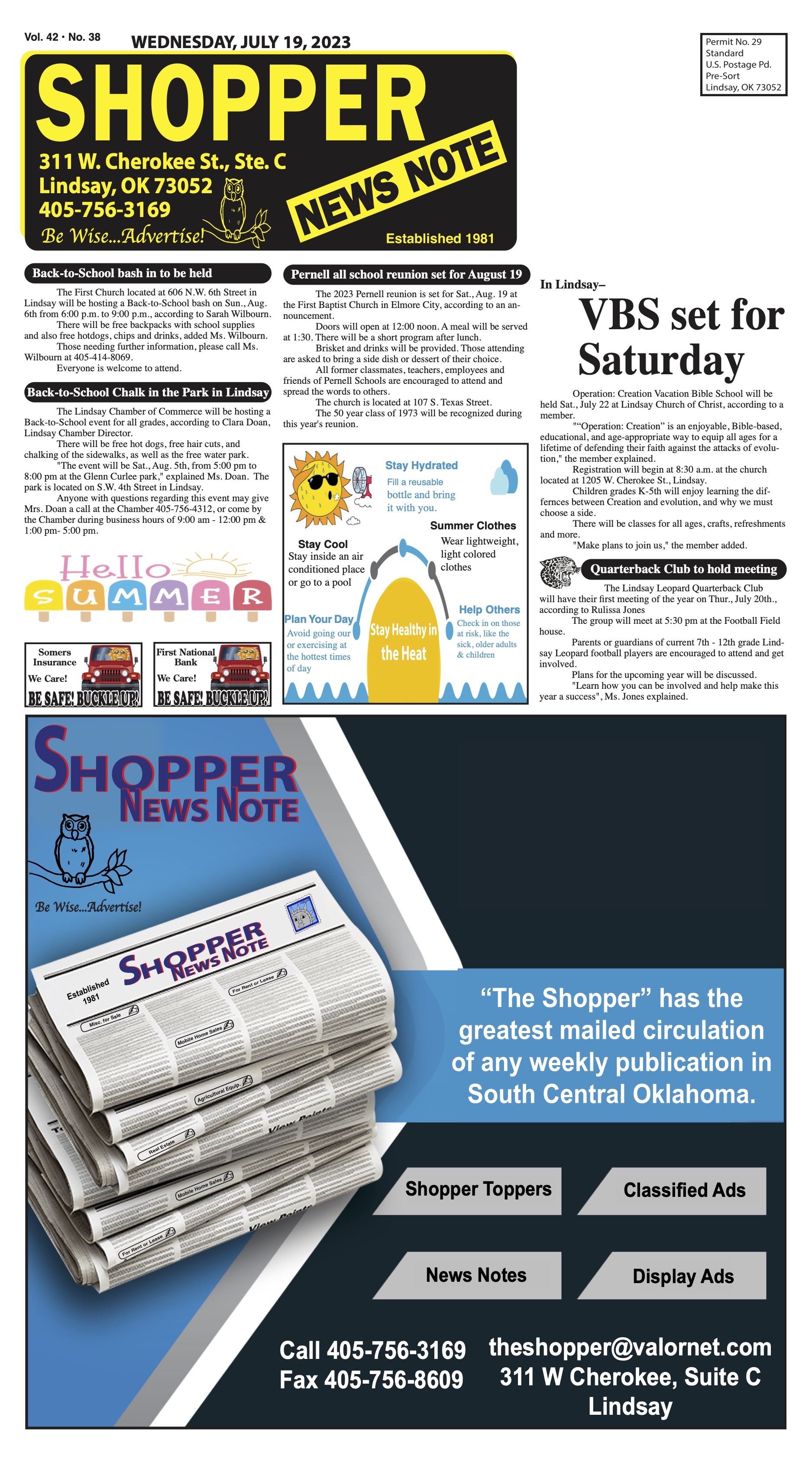 7-19-23 edition – Shopper News Note